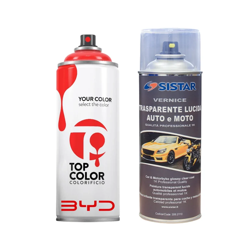 Spray Base Opaca 400 ml + Trasparente 1K 400 ml Vernice Colori ...